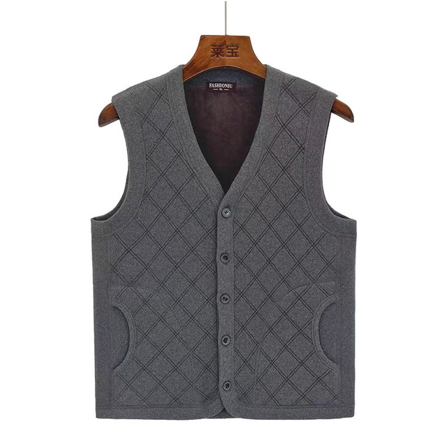 Middle -aged and elderly vest men's autumn and winter grandfather Kan ...