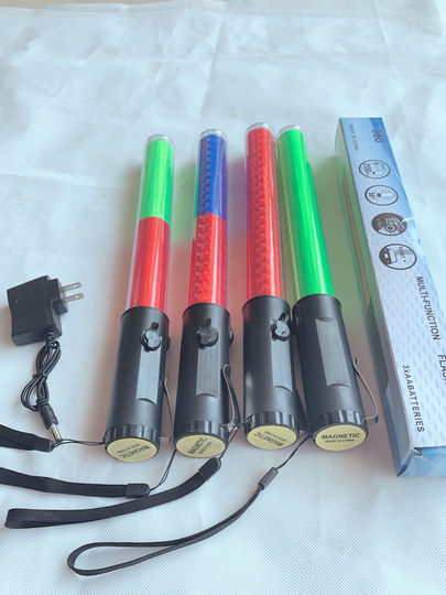 Rechargeable LED Traffic Baton for Outdoor Lighting and Signaling