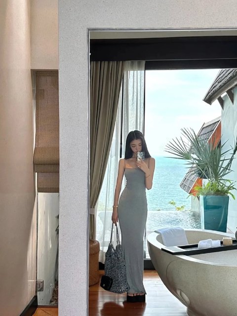 100%spot restores SKIMS Kardishan Yimeng Ling same solid color ...