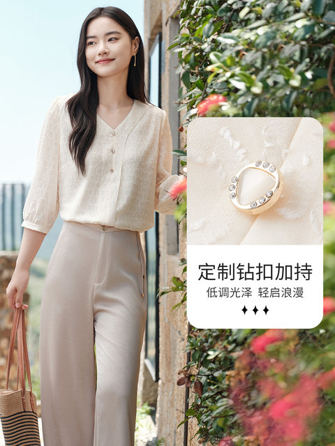 FINITY FINITIDI chiffon shirt 2025 spring and autumn new fashion three ...