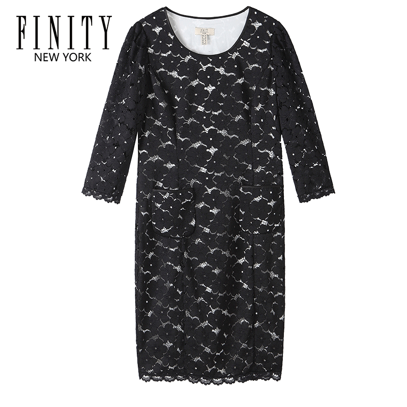 Finity spring and summer new large size slim seven -point sleeve hollow ...