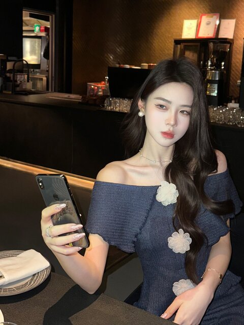 Mu Zili's Li 2025 Summer Knitted Suit Women's One Shoulder Lapel Top ...
