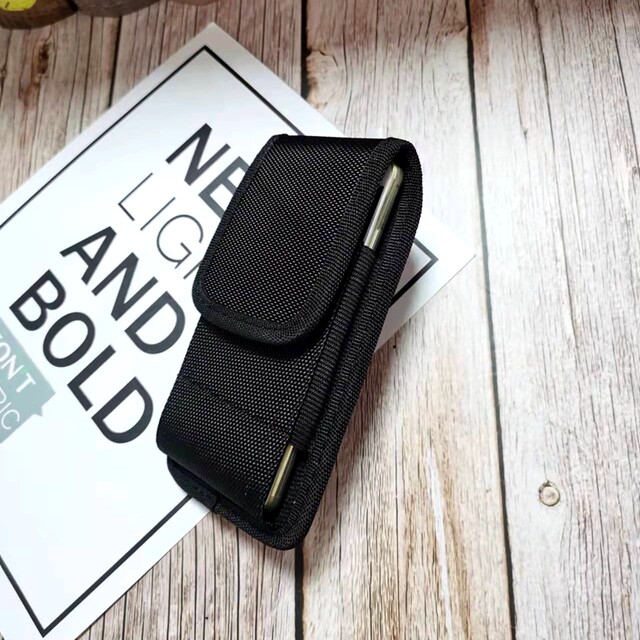 Oxford cloth mobile phone bag men's belt mobile phone bag vertical wear ...