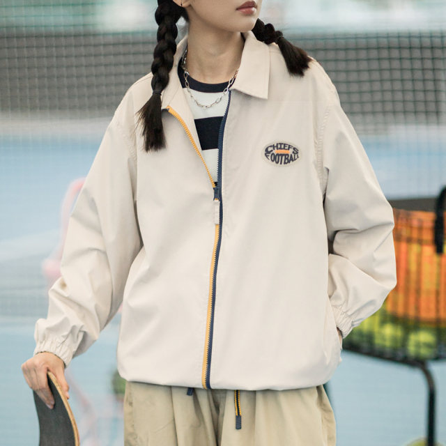 Madiden American retro coach jacket jacket, contrasting zipper baseball ...