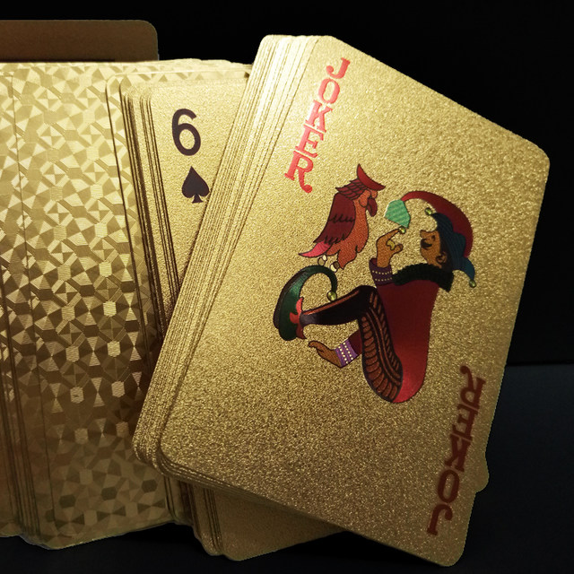 Rich gold poker card creative gold plastic matte gold foil poker ...