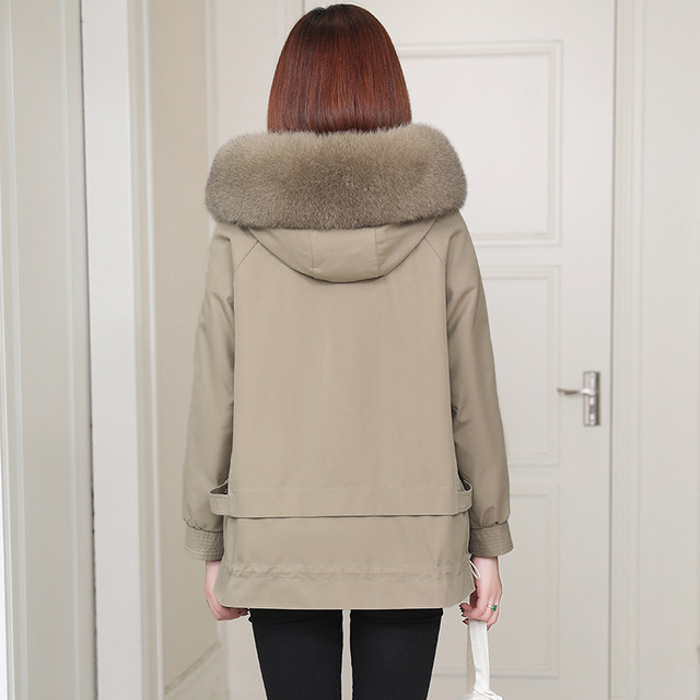 Parker Women's Short 2024 Winter New Fashion Casual Rex Rabbit Fur ...