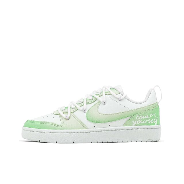 Sneaker customization NikeCourtBorough Twist green grape gradient color ...