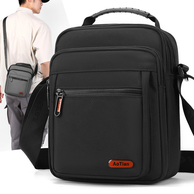 New fashion brand men's crossbody bag waterproof Oxford cloth vertical ...