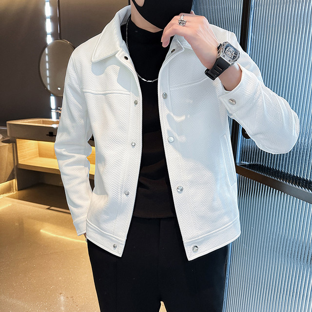 High-end jacket for men's slim trendy lapel top 2025 new spring and ...