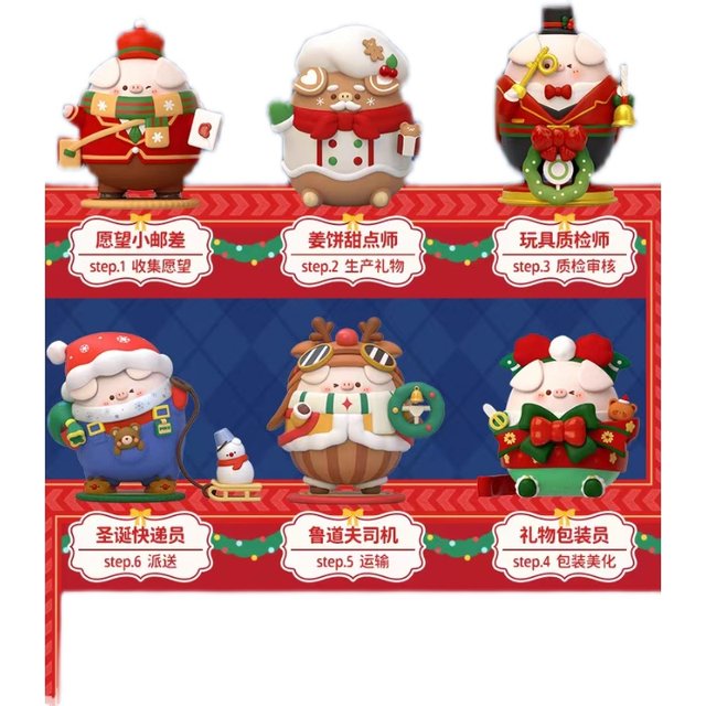 Spot fart, Pig Dessert Series Christmas Blind Box Happy Company Piko ...