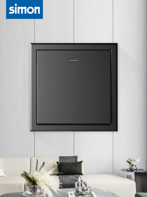 Simon switch socket 5 five-hole E3 series gray household concealed 86 ...