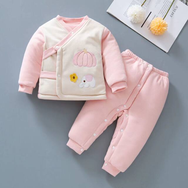 Baby autumn and winter thickened suit pure cotton warm male and female baby cotton coat two ...