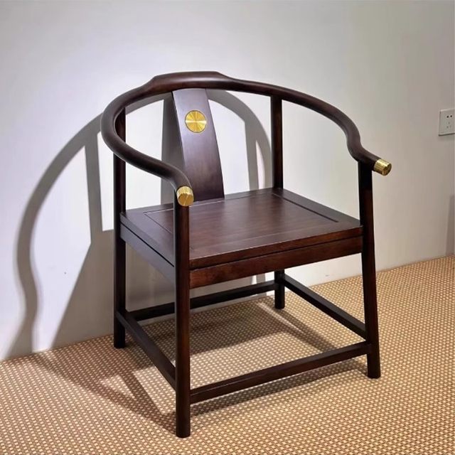 Solid wood office crescent chair semi-round chair back chair dining ...