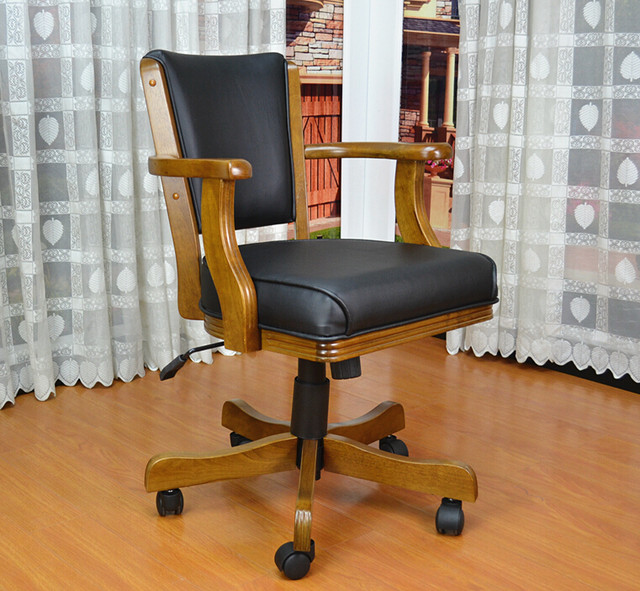 American solid wood computer chair boss chair swivel chair backrest ...
