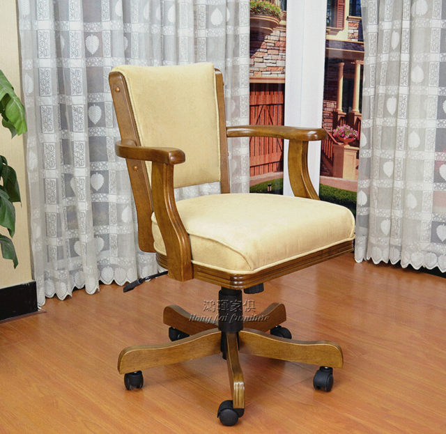 American solid wood computer chair boss chair swivel chair backrest ...