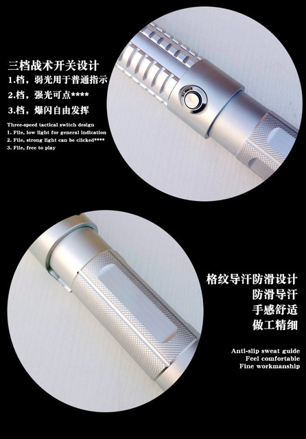 FOX high power blue laser flashlight pointer laser light outdoor ...