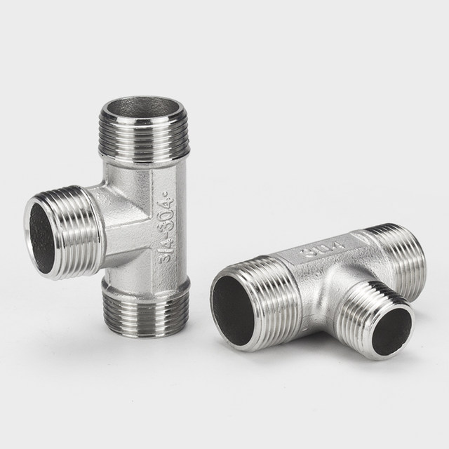 304 stainless steel external wire tee T-shaped external threaded tee ...