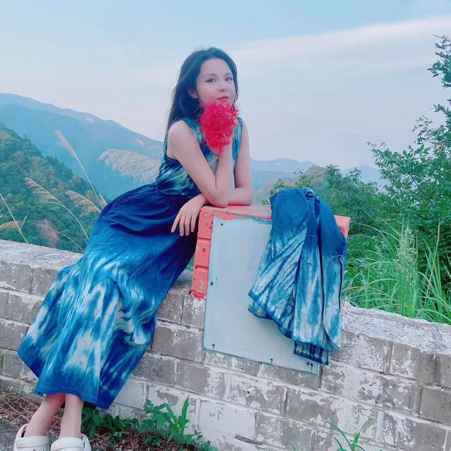 Yiche tie-dye original design handmade plant blue dyeing grass dyeing ...