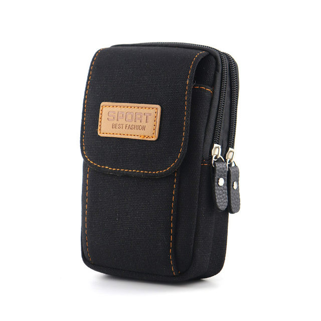 Canvas mobile phone bag men's mobile phone bag wearing belt mobile ...