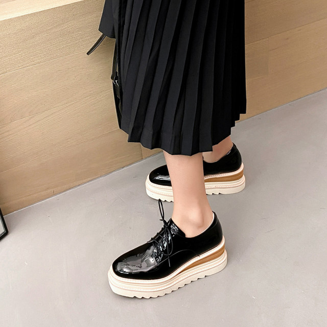 British style thick-soled platform shoes for women 2024 spring and ...