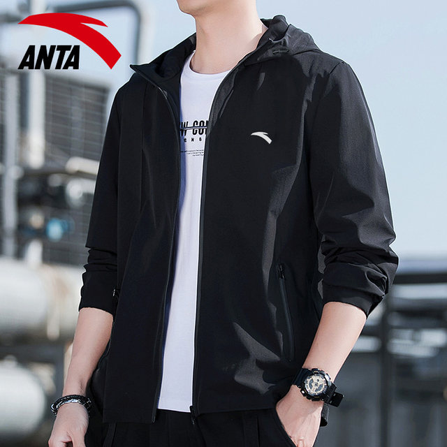 ANTA jacket men's spring and autumn hooded cardigan top men's outdoor ...