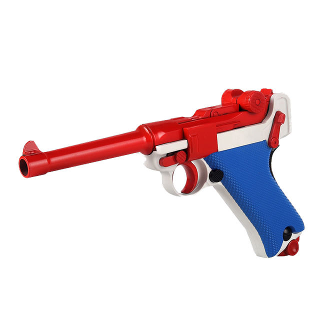 Well-behaved Tiger Ruger P08 metal toy simulation blowback burst laser ...