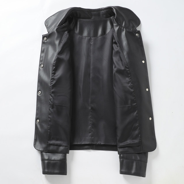 Sheepskin women's short lapel black Korean leather jacket Haining ...