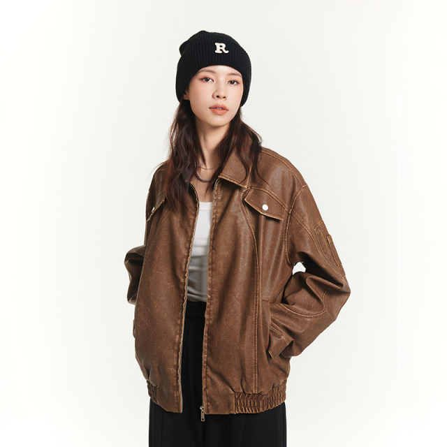 RAPPEYE retro Hong Kong style loose American bomber jacket couple ...