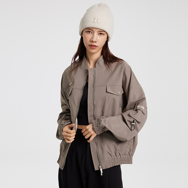 RAPPEYE patch pocket American retro short baseball jacket top autumn ...