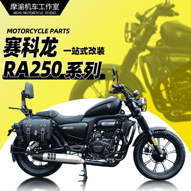 Suitable for Saikelong RA250S bumper motorcycle quick-removing side bag folding backrest shelf ...
