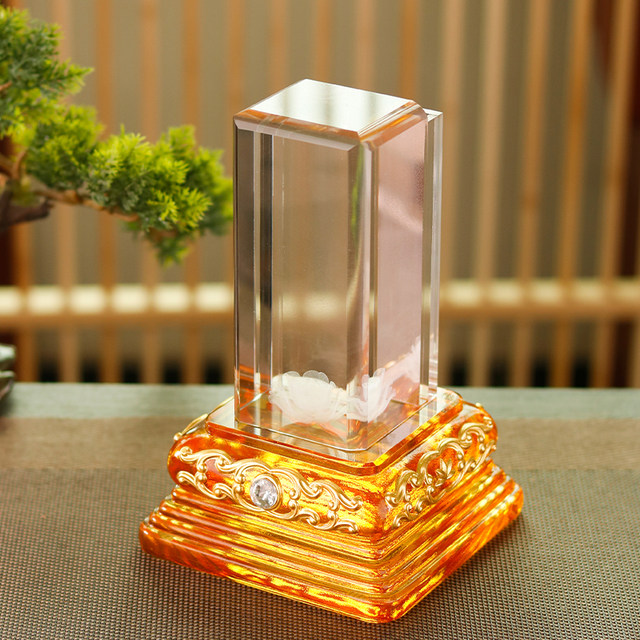 Artificial crystal glass god main card card model ancestor ancestors ...