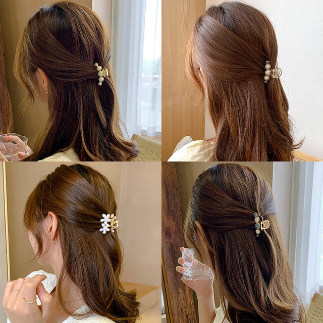 Korean Style Pearl Clip Small Hair Clip Women's Back Hair Clip Small ...