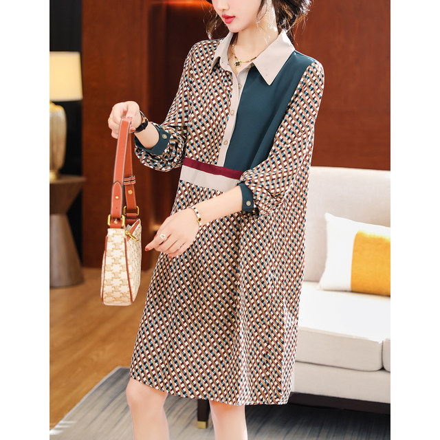 AA clothing and temperament POLO collar chiffon dress women's spring ...