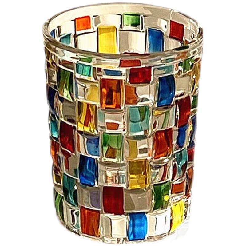 Hand-Painted Rainbow Light Refracting Glass Cup