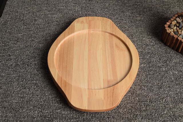 Thick oak solid wood meal cushion bottom iron plate base round ...
