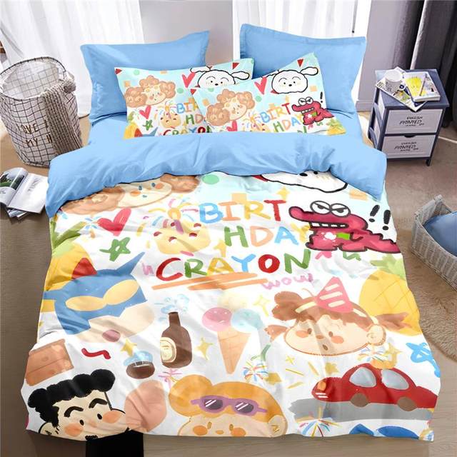 Crayon Shin-chan pure cotton bed four-piece set cute cotton sheets ...