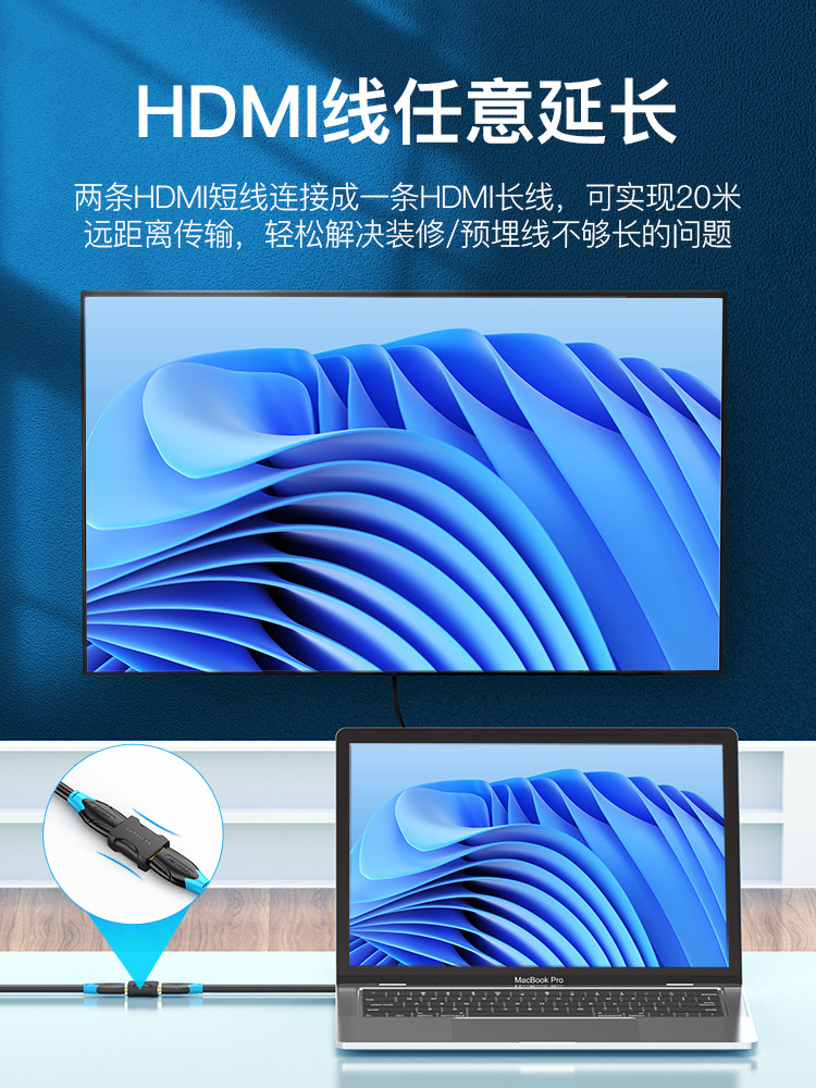 Prodlužovací adaptér HDMI Wei xun 4K, samice na samici - 8K TV konektor