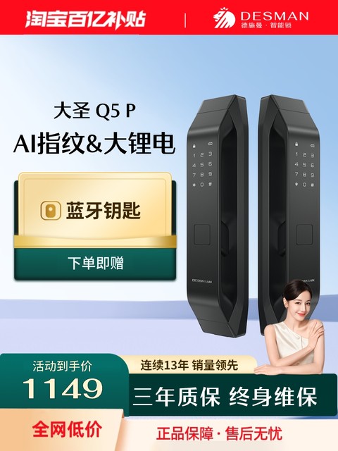 Deschman smart door lock fully automatic home security door password lock Dasheng Q5P