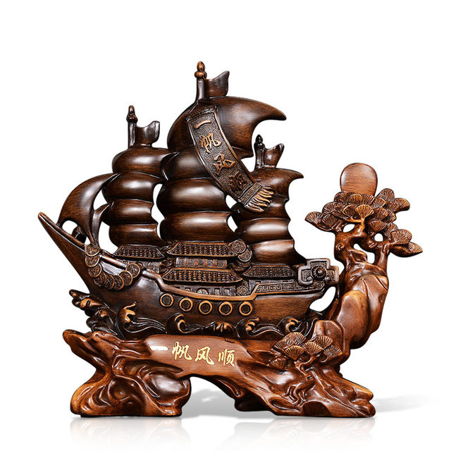 Smooth sailing ship ornaments wooden sailing ship pirate ship boss desk ...