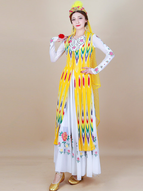 Xinjiang dance performance clothing new ethnic long style square dance ...