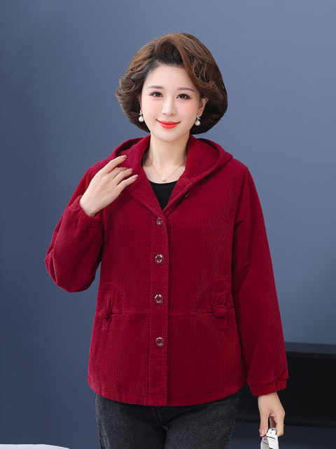Cordylona Mom Coat Spring and Autumn New Hooding Jacket All -Cotton ...