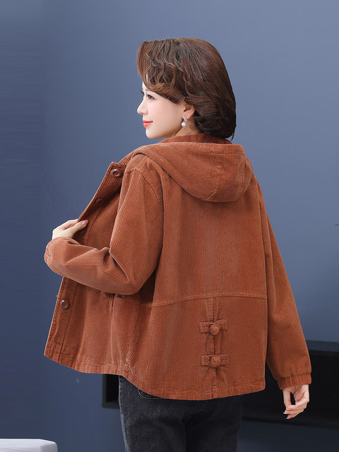 Cordylona Mom Coat Spring and Autumn New Hooding Jacket All -Cotton ...