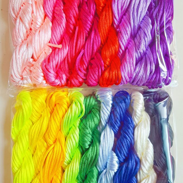 Chinese knot wire 5 wire 18 color set 1 braid braid material red rope ...