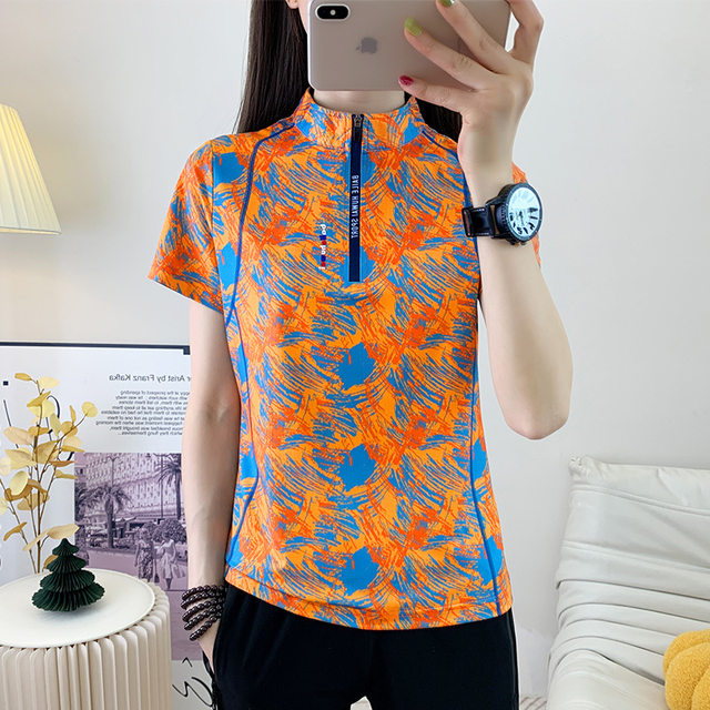 2025 new ice silk quick-drying T-shirt for women in summer breathable ...