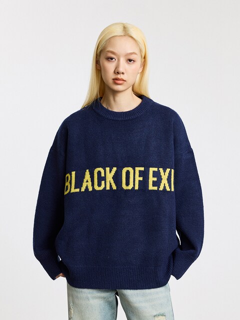 Black of EXIT Guo Chao, Loose Wind Loose Sweater Sweater Gajie Caps ...