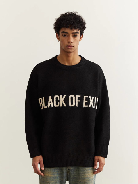 Black of EXIT Guo Chao, Loose Wind Loose Sweater Sweater Gajie Caps ...