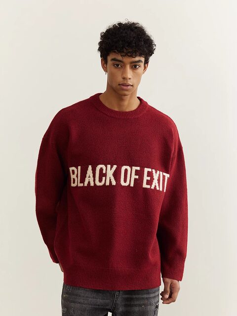 Black of EXIT Guo Chao, Loose Wind Loose Sweater Sweater Gajie Caps ...