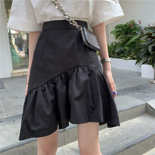 Boxer skirt women irregularly high waist and thin lotus leaf skirt 2024 ...