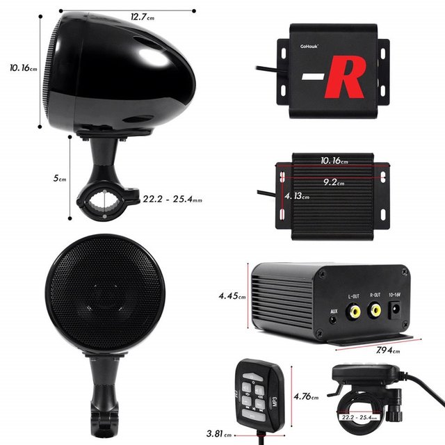 Motorcycle audio subwoofer with Bluetooth radio waterproof faucet ...