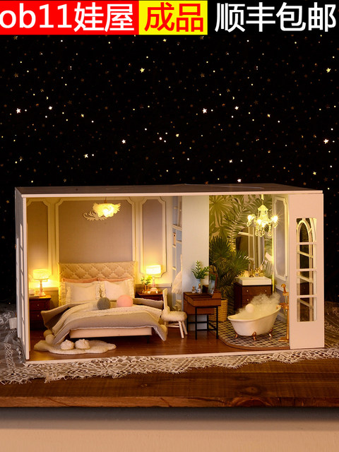 Ob11 Baby House Finished Handmade DIY Cabin Wooden Model House 5Cm10Cm15Cm Doll Room Miniature Scene